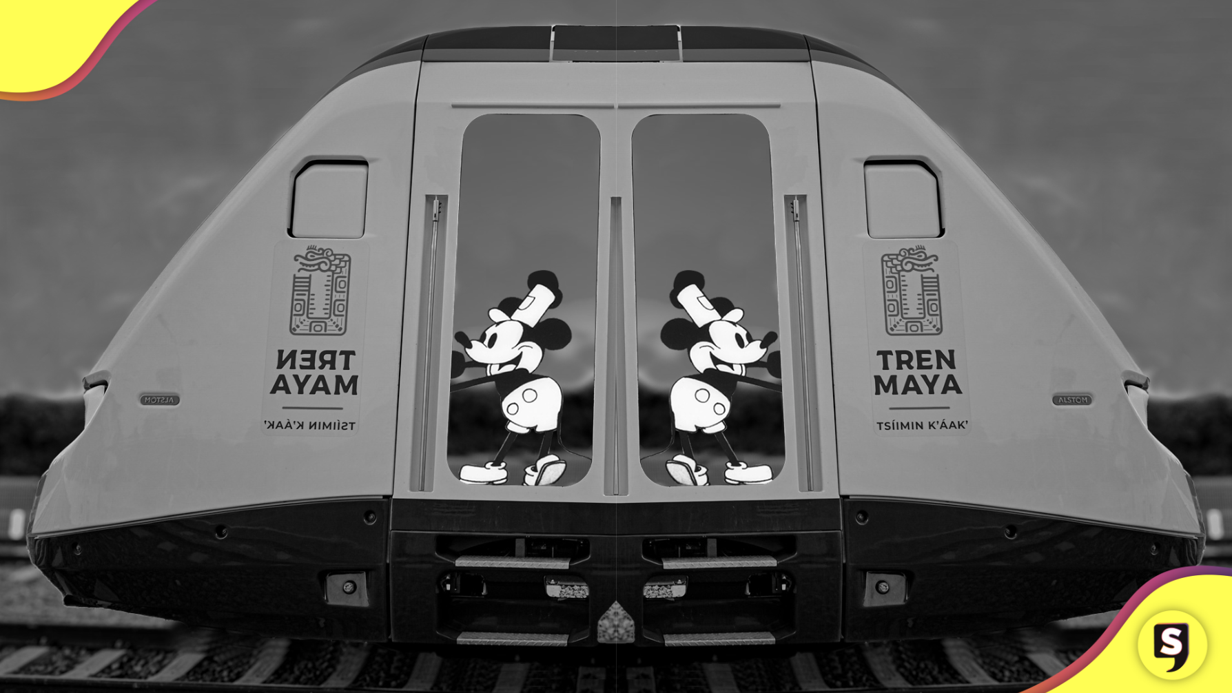 Con imagen de Mickey Mouse promocionan Tren Maya