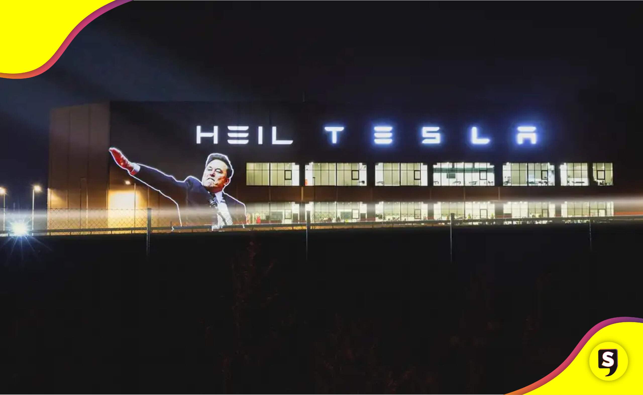 Investigan proyección del saludo nazi de Elon Musk en la gigafábrica de ...